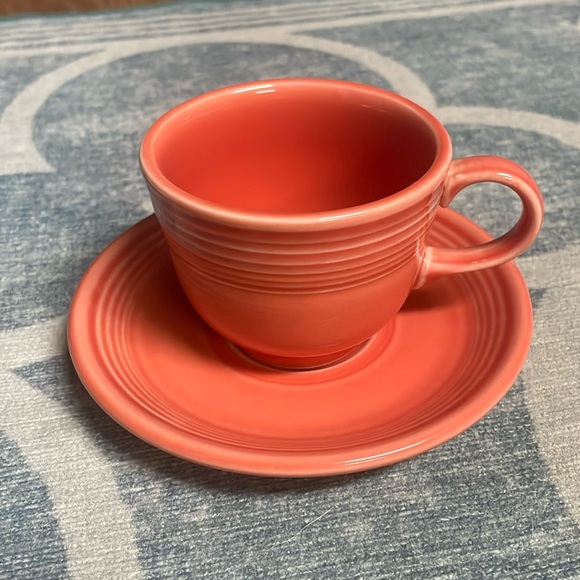 Fiesta | Kitchen | Fiesta Persimmon Teacup And Saucer Set | Poshmark